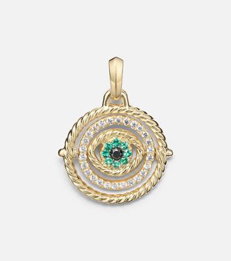 David Yurman Anh&auml;nger Amulets Evil Eye aus 18kt Gelbgold (750/1000) mit Diamanten und Smaragden