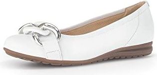 Gabor Ballerines classiques pour femme, plates pour femme, largeur supplémentaire modérée (G), Blanc 50, 40 EU