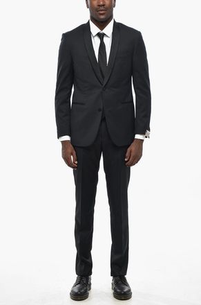 Corneliani Anzug aus Wolle CERIMONIA ACADEMY mit Schalkragen aus Satin Corneliani