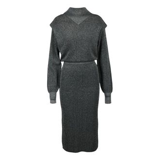 Iro Iro, Femme, Robes, Noir, Taille: 38 FR Robe longue en tricot lam&eacute;