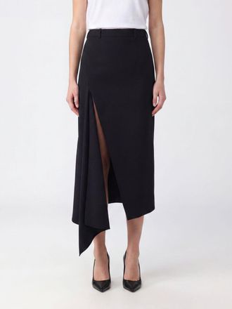 Givenchy Hoch taillierter asymmetrischer Woll-Midirock mit vorderem Schlitz