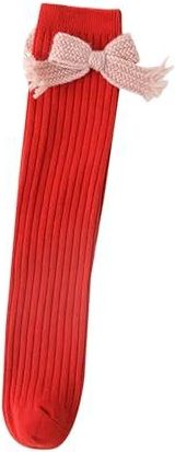 Generic Chaussettes de Noël porte-jarretelles pour femmes automne/hiver chaud noeud de Noël couleur unie bas pour enfants loup collants chaussettes de lit cha