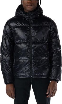 A|X Armani Exchange Homme, Vestes, Noir, Taille: S Doudoune &agrave; capuche et fermeture &eacute;clair int&eacute;grale