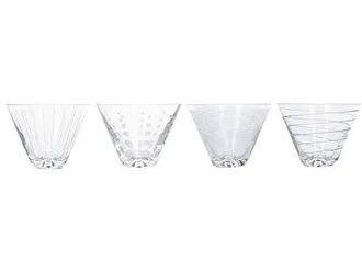 Mikasa Mikasa Cheers Martinigläser, 290 ml, 4 Stück, Kristallglas, silber, 400 ml, Set of 4
