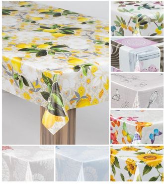 Laro Wachstuch-Tischdecke Wachstischdecke Gartentischdecke, Muster:Zitruszauber Gelb Grün, Größe:140x2000