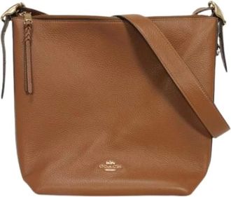 Coach Pre-owned Val Duffle Sac bandouli&egrave;re en cuir grain&eacute; raffin&eacute; - Femme - Pre-owned - Brun - Taille: ONE Size