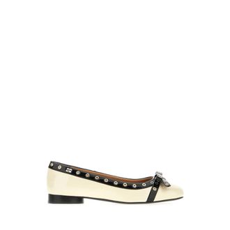 Ganni Eyelet Bow Ballerinas - - Shoes - Damen - Wei&szlig; - 35 EU