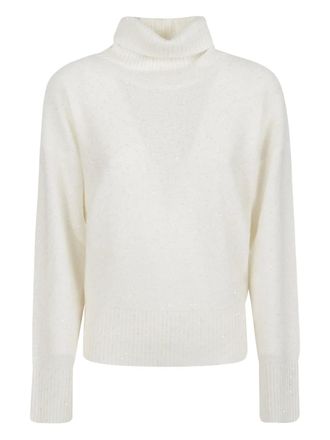 Fabiana Filippi pull à sequins - Blanc