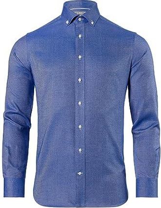 Vincenzo Boretti Chemise, Regular-fit/Taille Normale, Douce Oxford - Infroissable Bleu 41-42