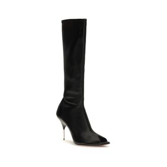 Amina Muaddi Bruna High Heel Boot - Black
