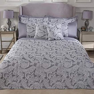 Emma Barclay Maison Bettwäsche-Set mit Paisleymuster, für Super-King Duchess Bettdecke Size-Bett, silberfarben, 100% Polyester, Silber