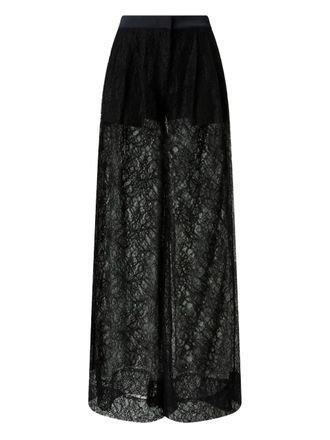 Pinko pantalon à empiècement en dentelle - Bleu