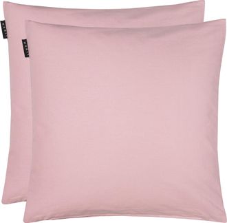 Linum Annabell Elegant Kissenhülle 50x50 cm 2er-Pack, 100% Baumwolle, Maschinenwaschbar, Altrosa