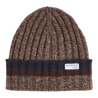 Fay F.3 Archive Beanie Hat - Homme - Accessoires - Brun - Taille: ONE Size