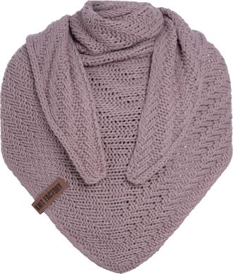 Knit Factory Dreiecksschal Sally - Damen Strickschal mit Wolle - Grob gestrickten Schal - Hochwertige Qualität - XXL Schal - 220x85 cm - Mauve