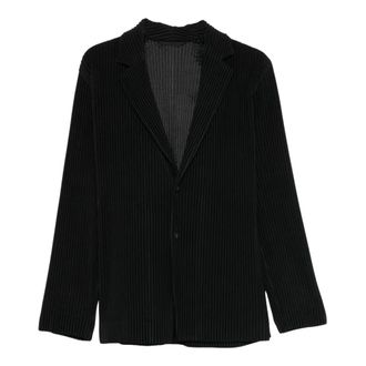 Issey Miyake Homme, Vestes, Noir, Taille: XL Pliss&egrave; Jacket