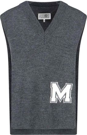 Maison Margiela Pull &Agrave; Col V - Gris