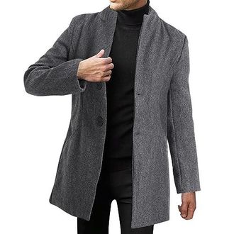 Generic Veste Homme Mi Saison,Hommes Manteau dhiver Col &Agrave; Manches Longues Rembourr&eacute; en Cuir Veste Vintage &Eacute;paissir Manteau en Peau De Mouton Veste Manteau Cou