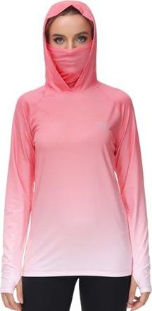 Bassdash FS23W Chemise à Capuche de Pêche UPF 50+ pour Femme avec Masque Facial et Trous pour Les Pouces