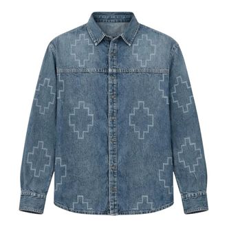 Marcelo Burlon Homme, Chemises, Bleu, Taille: S Wings Denim Shirt