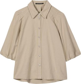 Luisa Cerano Femme, Blouses et Chemises, Beige, Taille: 42 FR 238685/3716-0 Blouse en m&eacute;lange de lin