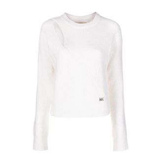 Michael Kors Pullover aus Wollmix mit Cut-out - - Knitwear - Damen - Wei&szlig; - L