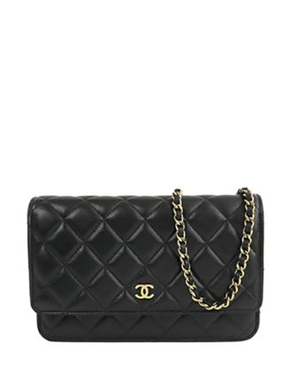 Chanel 2021-2025 CC Quilted Lambskin Wallet On Chain crossbody bag - Schwarz
