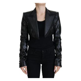 Dolce & Gabbana Schwarze Crop Blazer Jacke - - Jackets - Damen - Schwarzk - S