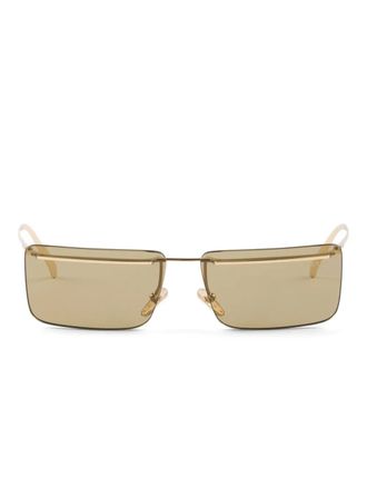 Prada Sonnenbrille mit eckigem Gestell - Gold