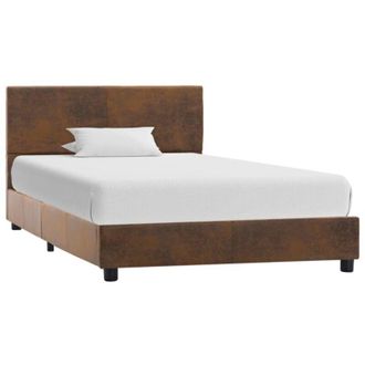 vidaXL Cadre de lit sans matelas marron similicuir daim 100x200 cm Vidaxl