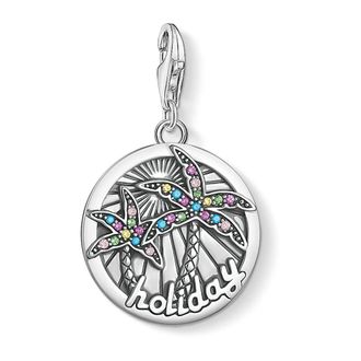 Thomas Sabo Thomas Sabo Charm-Anh&auml;nger Coin Tropical 1768-342-7 - - Accessories - Damen - Grau - ONE SIZE