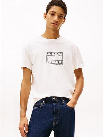 Tommy Hilfiger T-shirt &agrave; col ras-du-cou et logo tampon