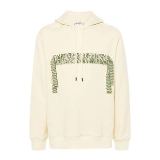 Lanvin Homme, Sweatshirts et sweats &agrave; capuche, Beige, Taille: L Sweat &agrave; capuche &agrave; Logo Brod&eacute;
