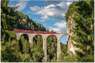 artboxONE Poster 30x20 cm Reise Landwasserviadukt Schweiz - Bild landwasserviadukt Architektur Bahn