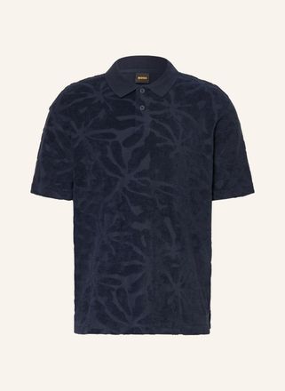 HUGO BOSS Frottee-Poloshirt Flower blau
