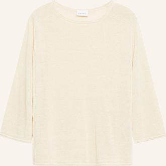 Comma Comma Pullover Mit Leinen Und 3/4-Arm beige
