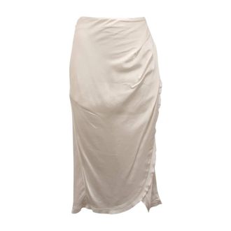 Pinko Pinko, Femme, Jupes, Blanc, Taille: 36 FR Jupe Fluide Satinée Jump