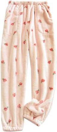 Generic Pantalon de pyjama en polaire pelucheuse pour femme, pantalon de pyjama en flanelle pour femme, pantalon de d&eacute;tente doux, confortable, chaud, v&ecirc;tement