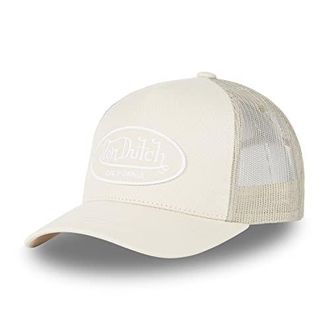 Von Dutch Casquette Homme & Femme Ajustable, Casquette Trucker Originale et Confortable, Beige, Blanc, Taille TU