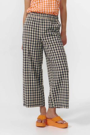 Suite13lab Damen vegan Hose Santa Check Grau