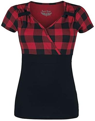 Rock Rebel by EMP Femme T-Shirt Noir et Rouge de Style Rockabilly 3XL