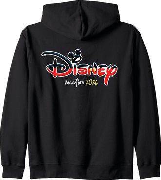 Disney Mickey Mouse Script Logo Vacation 2026 Trip Matching Kapuzenjacke