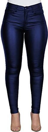 Onsoyours PU Coated Pantalon Femmes Sexy Taille Haute Moulante Élastique Leggings Aspect Cuir PU Crayon Slim Collants Sport Danse Basique Pantalon Skinny Pants 