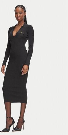 Elisabetta Franchi Strickkleid AM-08B-66E2-V380 Dunkelbraun Slim Fit