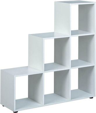 Altobuy Altobuy - teo - Etag&egrave;re Escalier 6 Compartiments Coloris Blanc