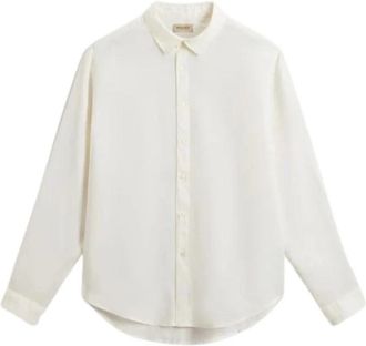 Woolrich Homme, Chemises, Blanc, Taille: M Pure Linen Shirt