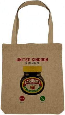 Fabulous Sac Shopping Tote Bag Aspect Lin - United Kingdom Is Calling Me Marmite Stereotype - Sac de Courses Toile Epaisse 360g Beige Naturel Cabas Port&eacute; Epaul