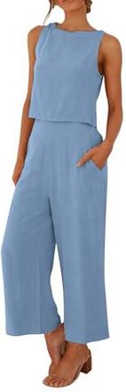 Generic Surv&ecirc;tement pour femme tendance d&eacute;contract&eacute; temp&eacute;rament ample col rond ray&eacute; tricot&eacute; costume pour femme tenue de d&eacute;tente v&ecirc;tements de gym ensemble de s