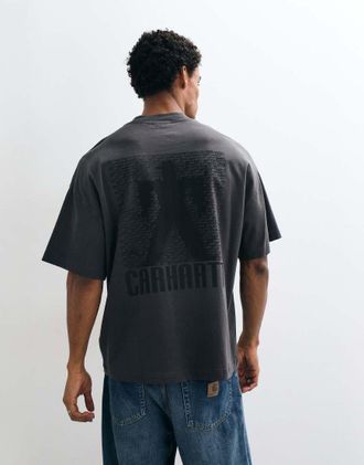 Carhartt Work in Progress Bricky Man T-Shirt mit Front-Logo und R&uuml;ckendruck in Grau