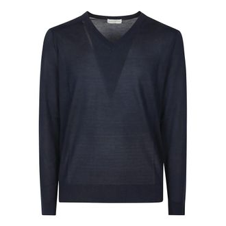 Ballantyne Homme, Pulls, Bleu, Taille: 2XL Plain Stitch Sweater